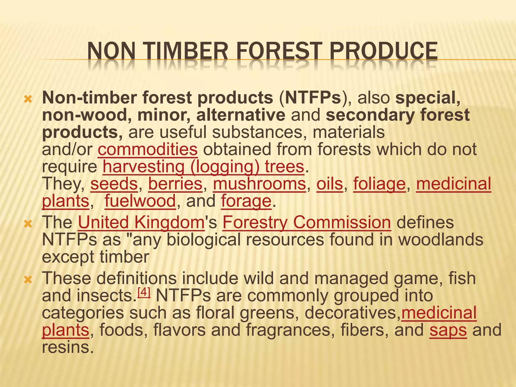Introduction of Non Wood Forest Products | PPTX