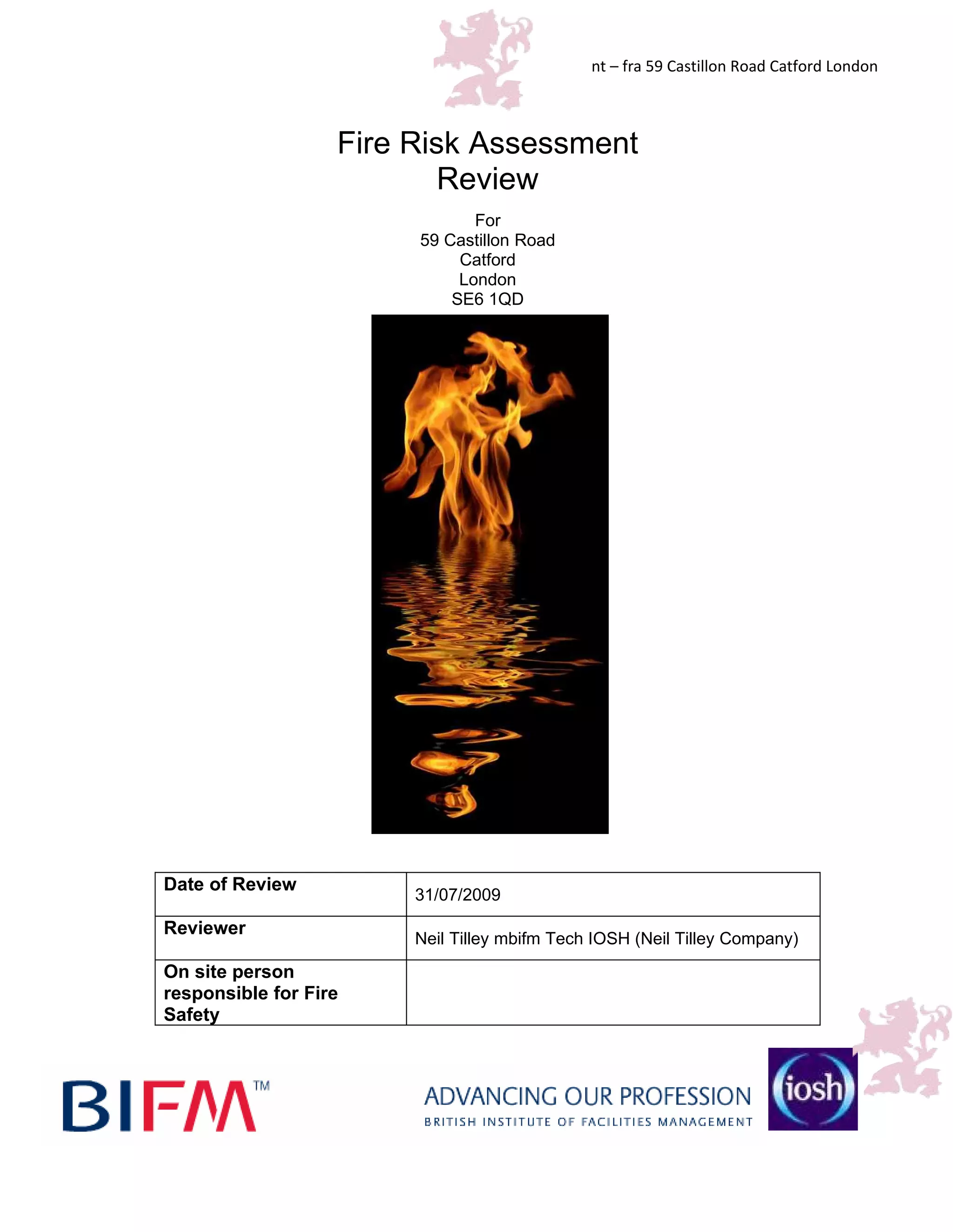 My Fire Risk Assessment Template | DOC | Indoor Environmental Quality ...