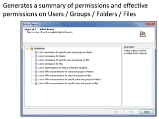 NTFS Permissions Auditing and Reporting Solution | PPTX | Operating Systems | Computer Software ...