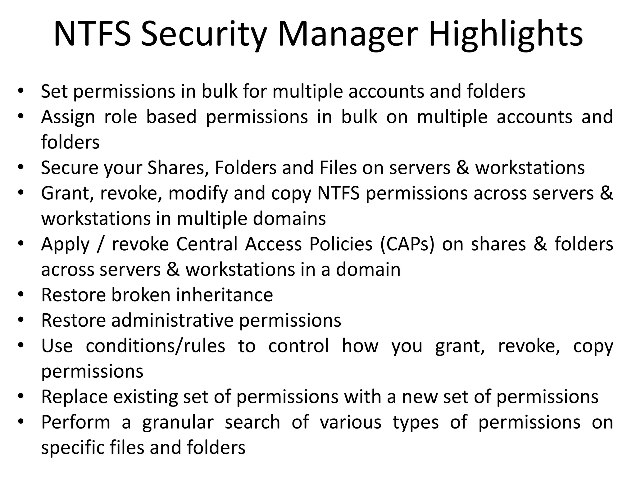 NTFS Security and Permissions Management Solution | PPTX