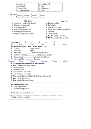 N thi giữa hkii tiếng anh lớp 6 | PDF