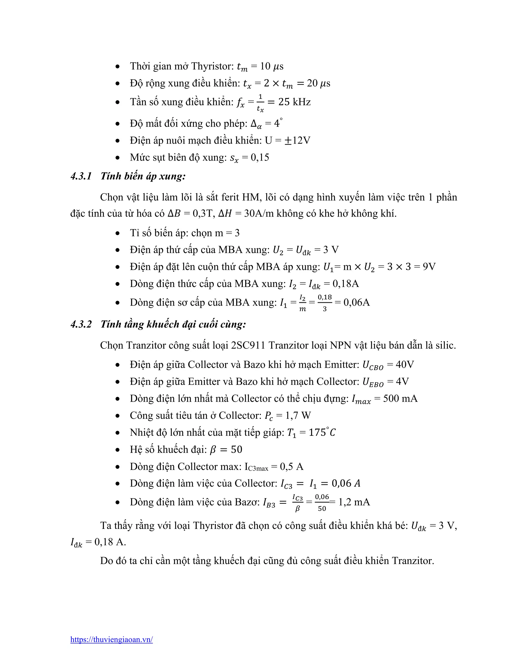 Đồ án Thiết kế bộ chỉnh lưu hình cầu 1 pha kép để điều khiển tốc độ động cơ điện 1 chiều kích từ ...