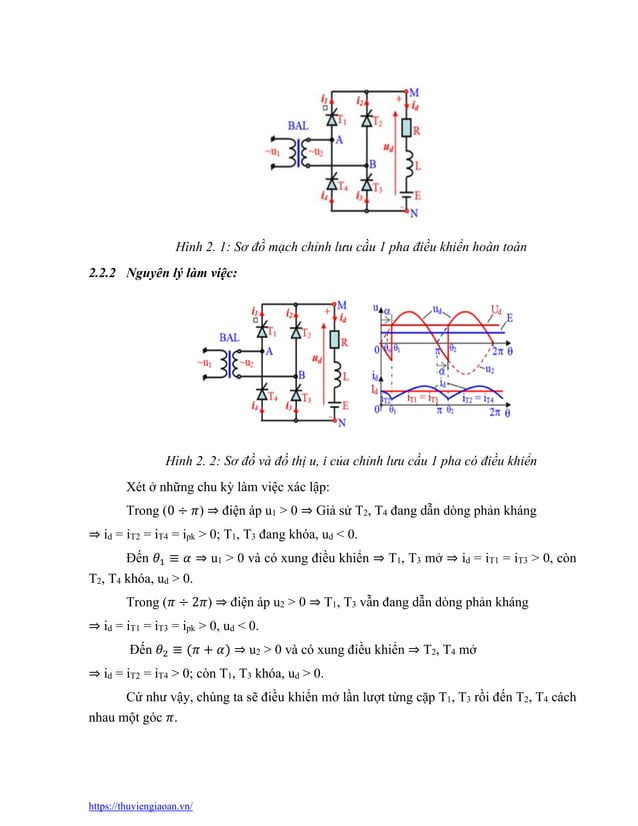 Đồ án Thiết kế bộ chỉnh lưu hình cầu 1 pha kép để điều khiển tốc độ động cơ điện 1 chiều kích từ ...
