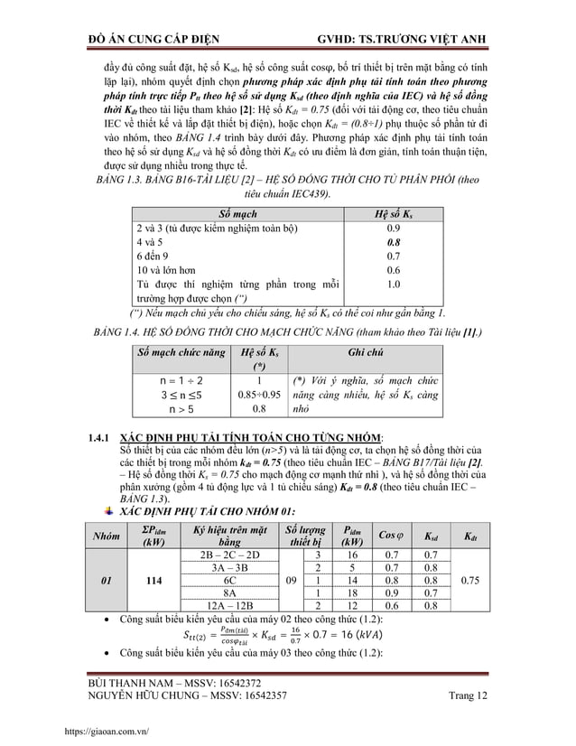 Đồ án Thiết kế hệ thống cung cấp điện cho một phân xưởng | PDF