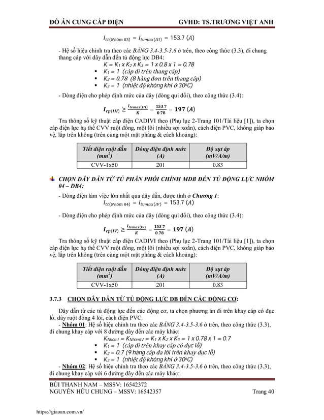 Đồ án Thiết kế hệ thống cung cấp điện cho một phân xưởng | PDF