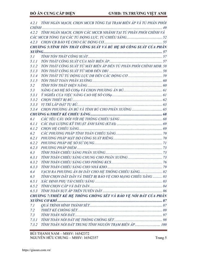 Đồ án Thiết kế hệ thống cung cấp điện cho một phân xưởng | PDF