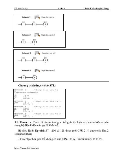 Đồ án Thiết kế hệ thống điều khiển đèn giao thông tại ngã tư dùng bộ điều khiển PLC S7 - 200 | PDF