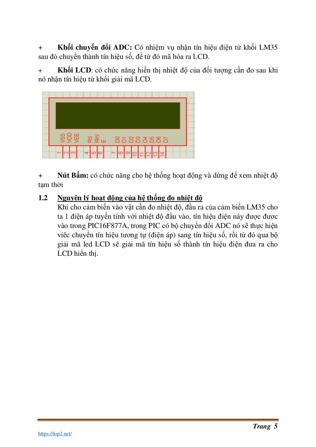 Đồ án Thiết kế hệ thống đo nhiệt độ sử dụng cảm biến LM35 | PDF