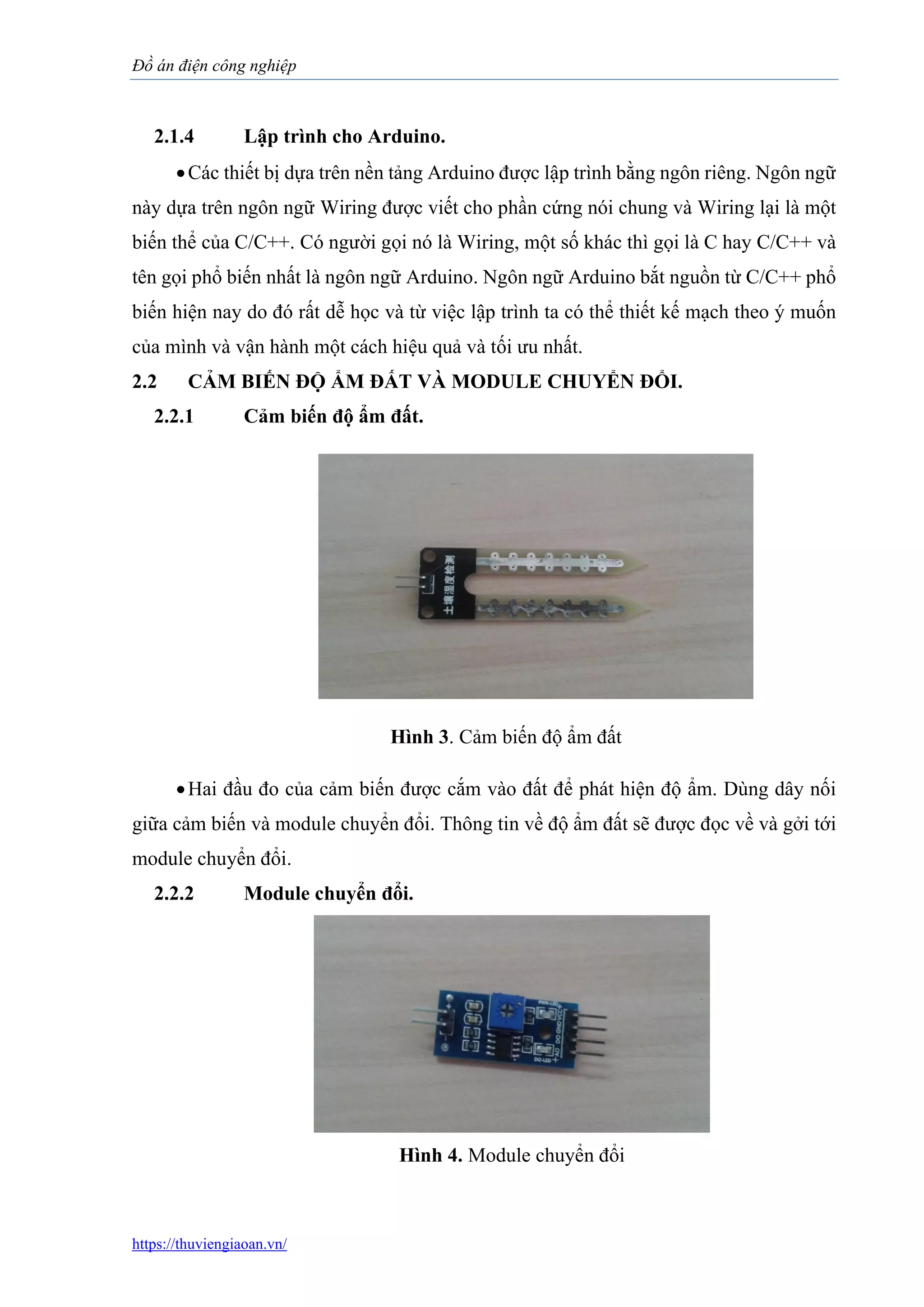 Đồ án Thiết kế hệ thống tưới cây tự động sử dụng Arduino | PDF