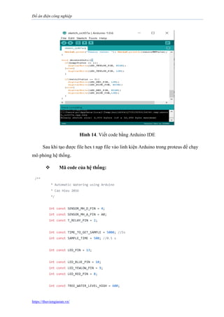 Đồ án Thiết kế hệ thống tưới cây tự động sử dụng Arduino | PDF