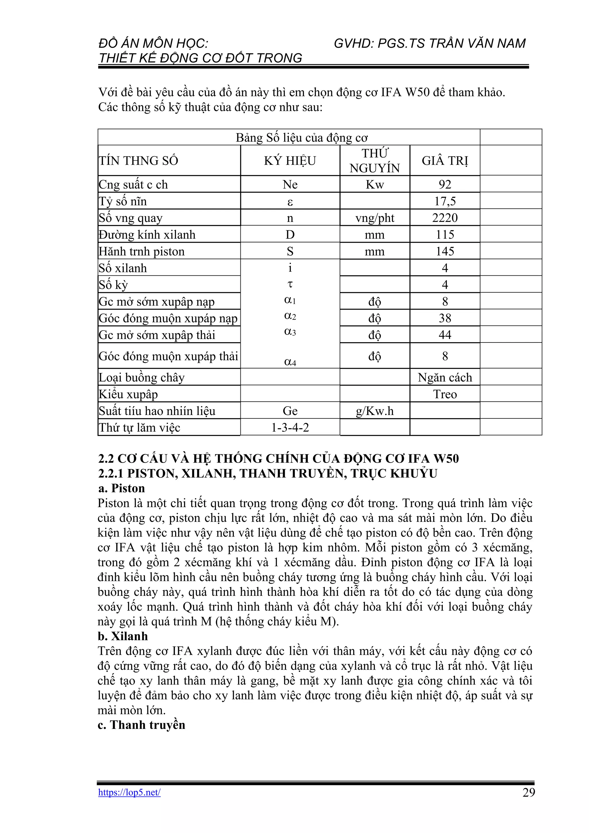 Đồ án Thiết kế động cơ đốt trong - Lê Hoàng Thảo.pdf