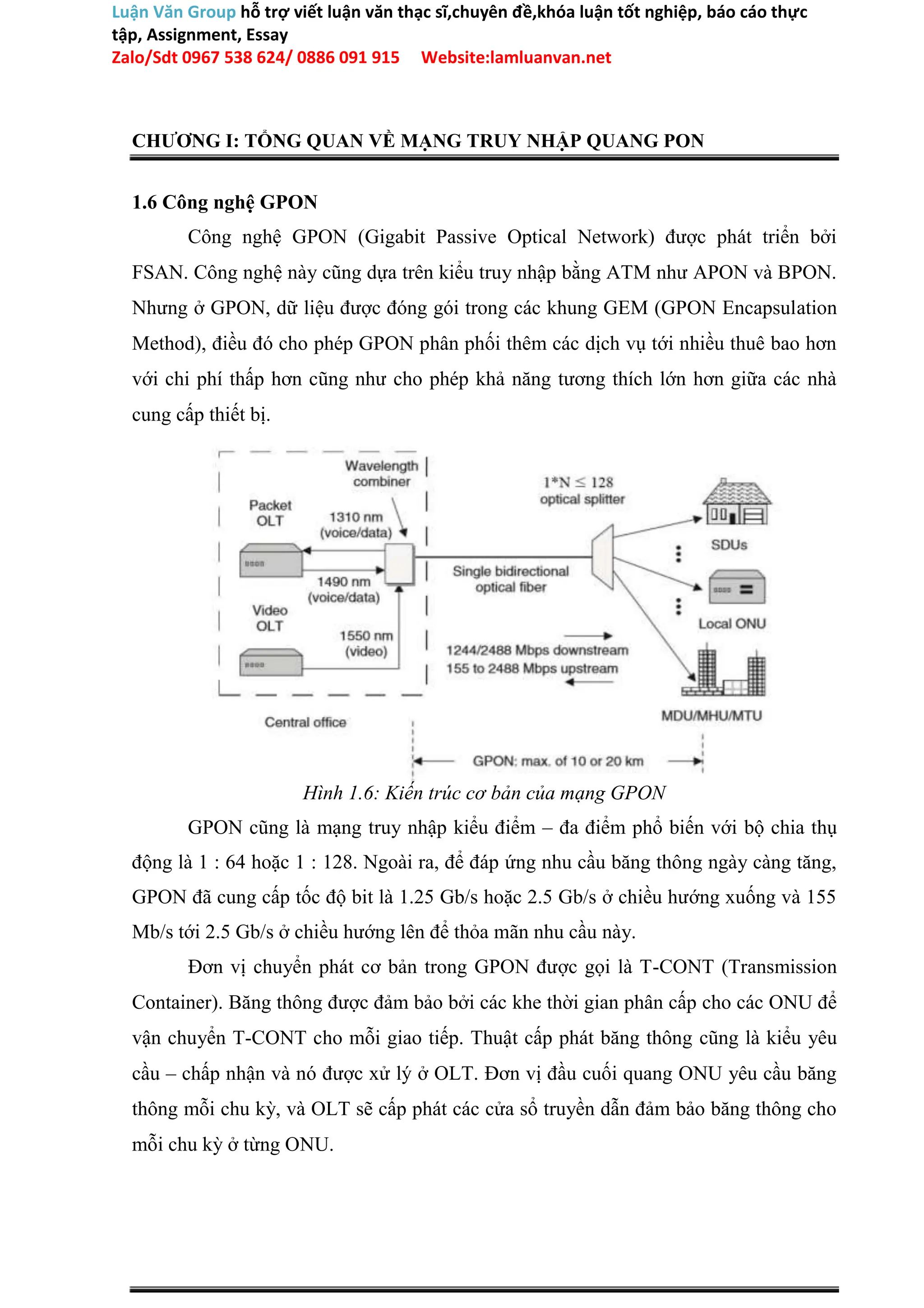 Đồ án Thiết kế và mô phỏng mô hình mạng NG-PON dùng optisystem | DOC