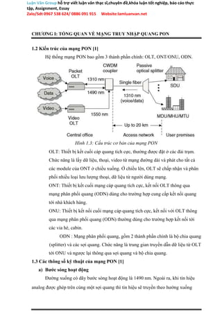 Đồ án Thiết kế và mô phỏng mô hình mạng NG-PON dùng optisystem | DOC