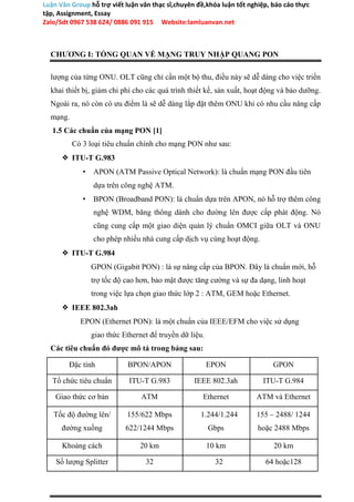 Đồ án Thiết kế và mô phỏng mô hình mạng NG-PON dùng optisystem | DOC