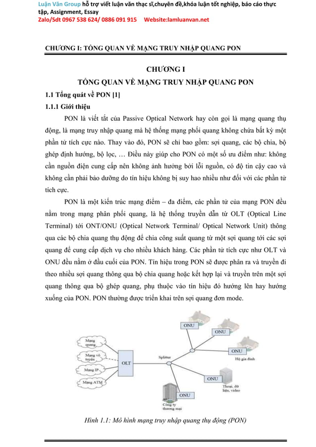 Đồ án Thiết kế và mô phỏng mô hình mạng NG-PON dùng optisystem | DOC