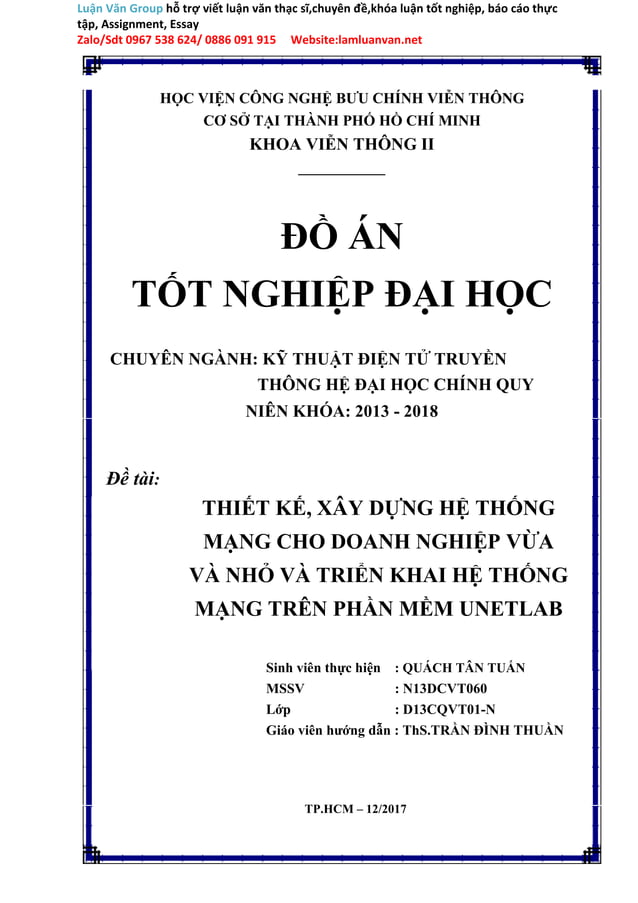 ĐỒ ÁN THIẾT KẾ, XÂY DỰNG HỆ THỐNG MẠNG CHO DOANH NGHIỆP VỪA VÀ NHỎ VÀ TRIỂN KHAI HỆ THỐNG MẠNG ...