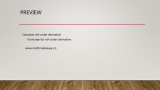 Nth order derivative (2018) | PPTX