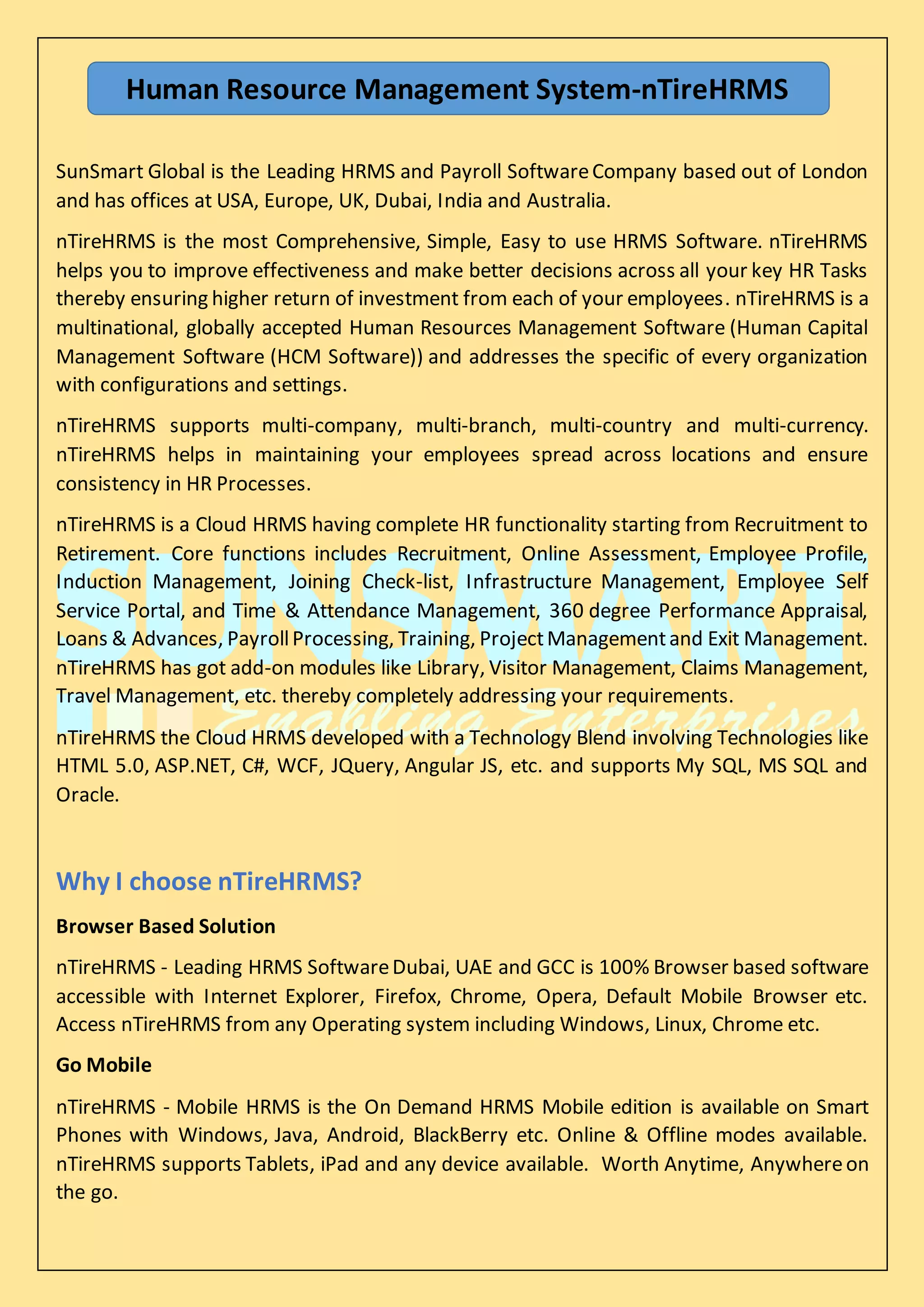 Human Resource Management System-nTireHRMS | DOCX