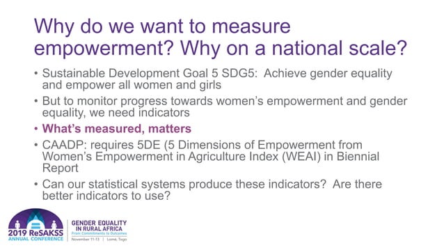 Measuring Women's empowerment: towards a women's empowerment metric v1 ...
