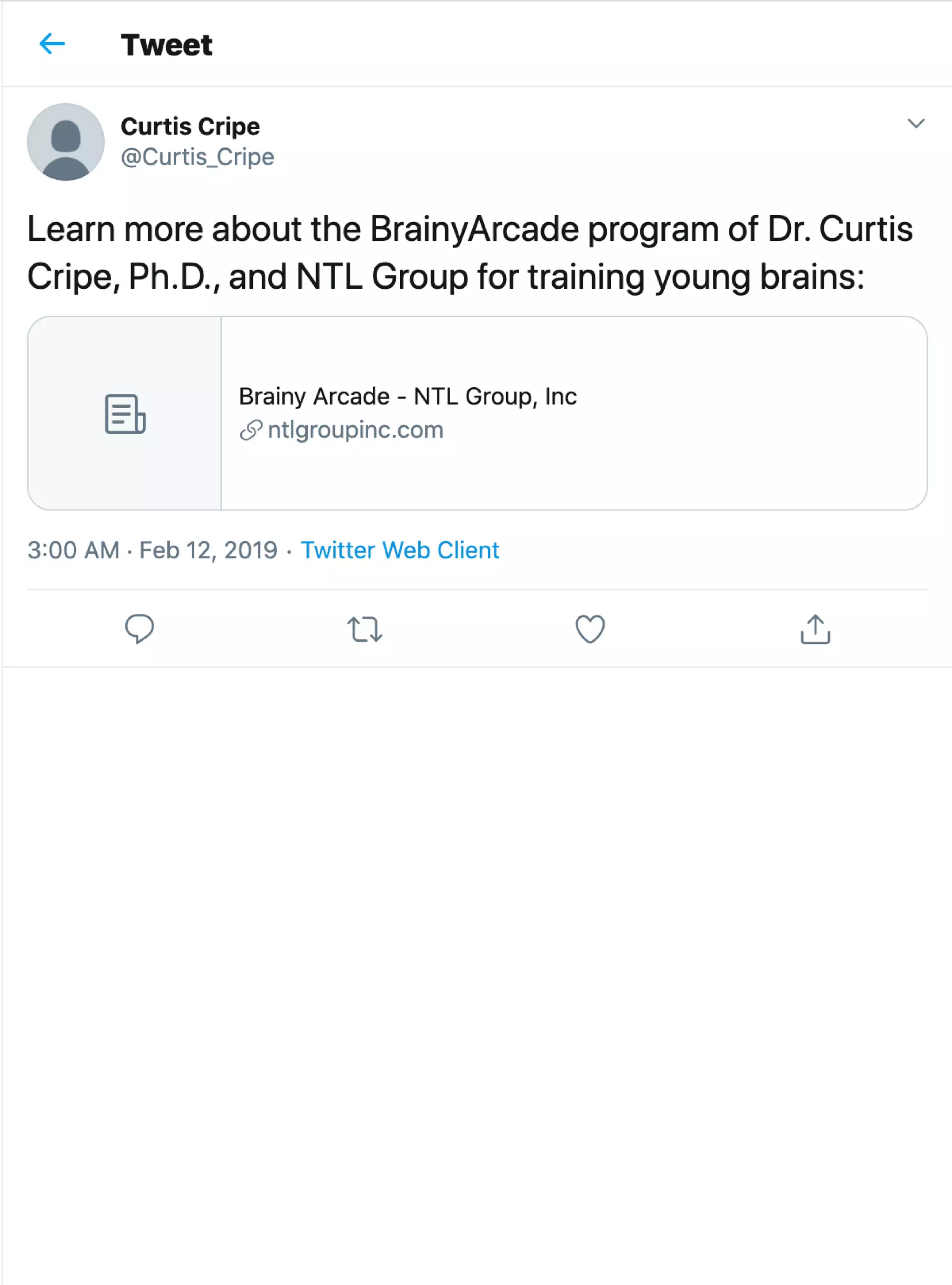 Learn more about the Brainy Arcade program of Dr. Curtis Cripe, Ph.D ...