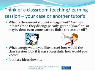 NTLTC 2011 - They can't learn if they don't attend - Reflections on ...