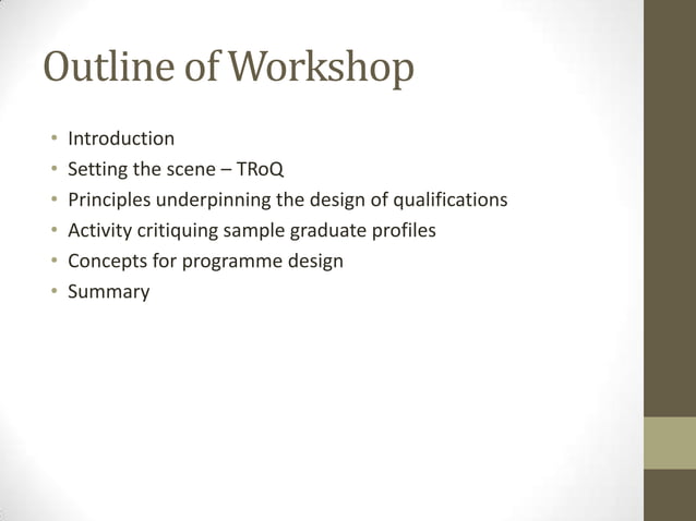 NTLTC 2011 Developing Robust Graduate Profiles | PPT