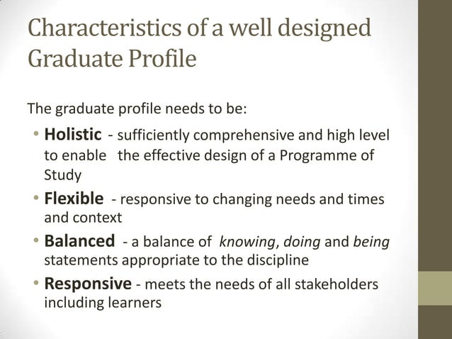 NTLTC 2011 Developing Robust Graduate Profiles | PPT