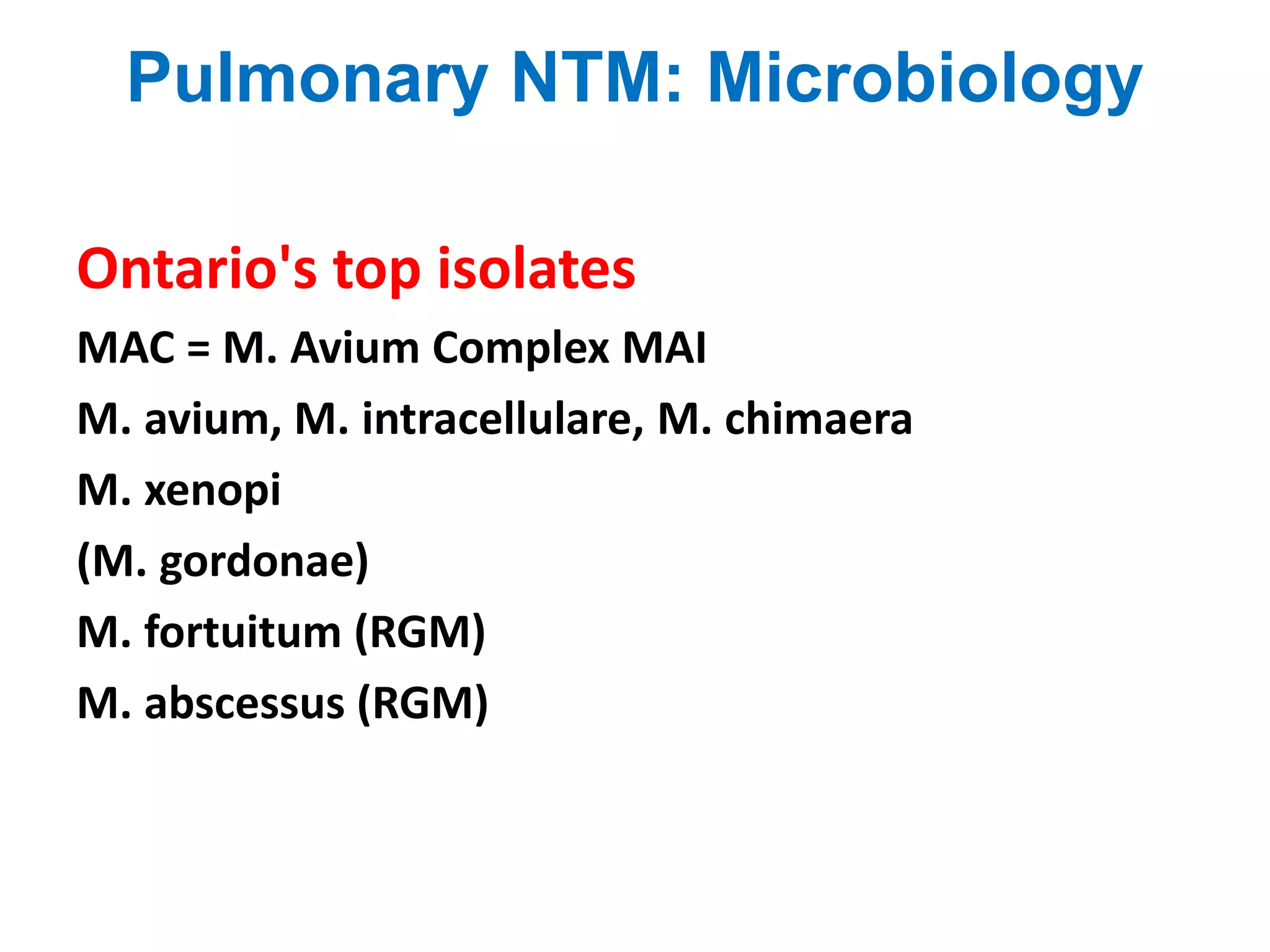 Non Tuberculous Mycobacteria | PPTX