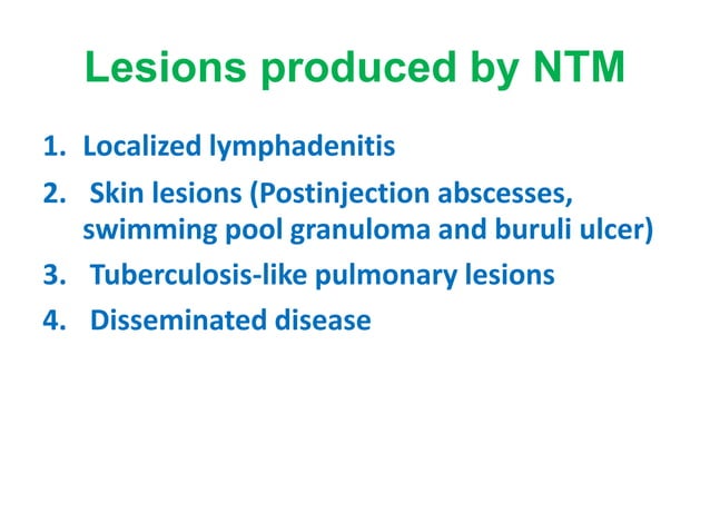 Non Tuberculous Mycobacteria | PPTX