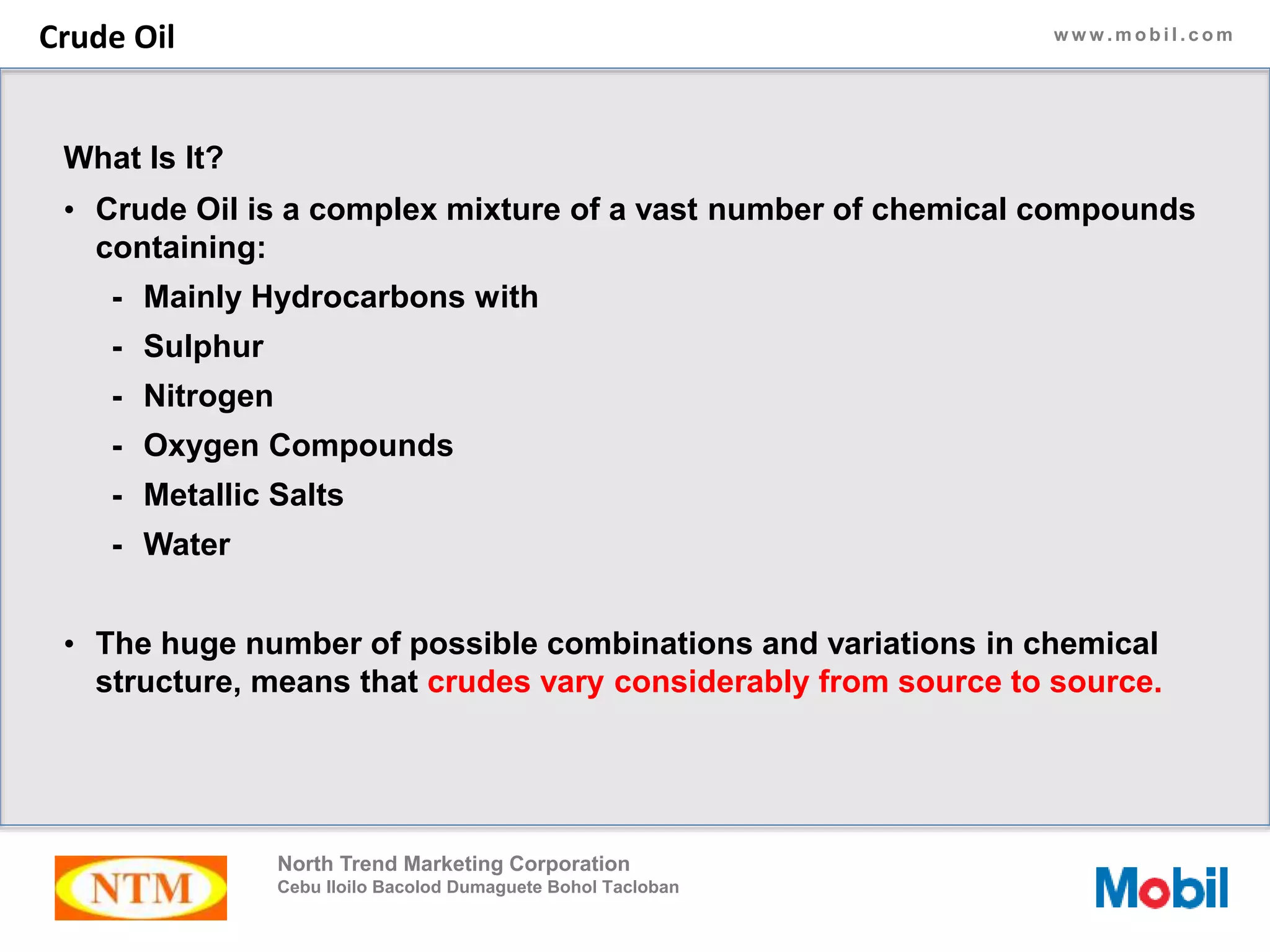 NTM Corp: Presentation on the basic concept of base oils | PPTX