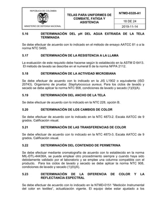 Ntmd 0328-a1 telas para uniformes de combate fatiga y asistencia | PDF