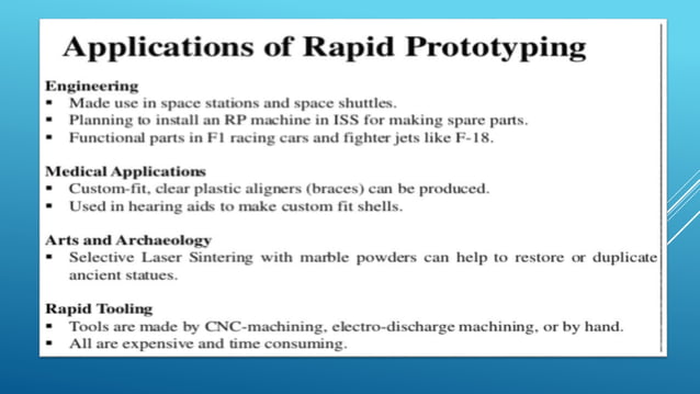 Rapid Prototyping- Non-Traditional Manufacturing Processes | PPT