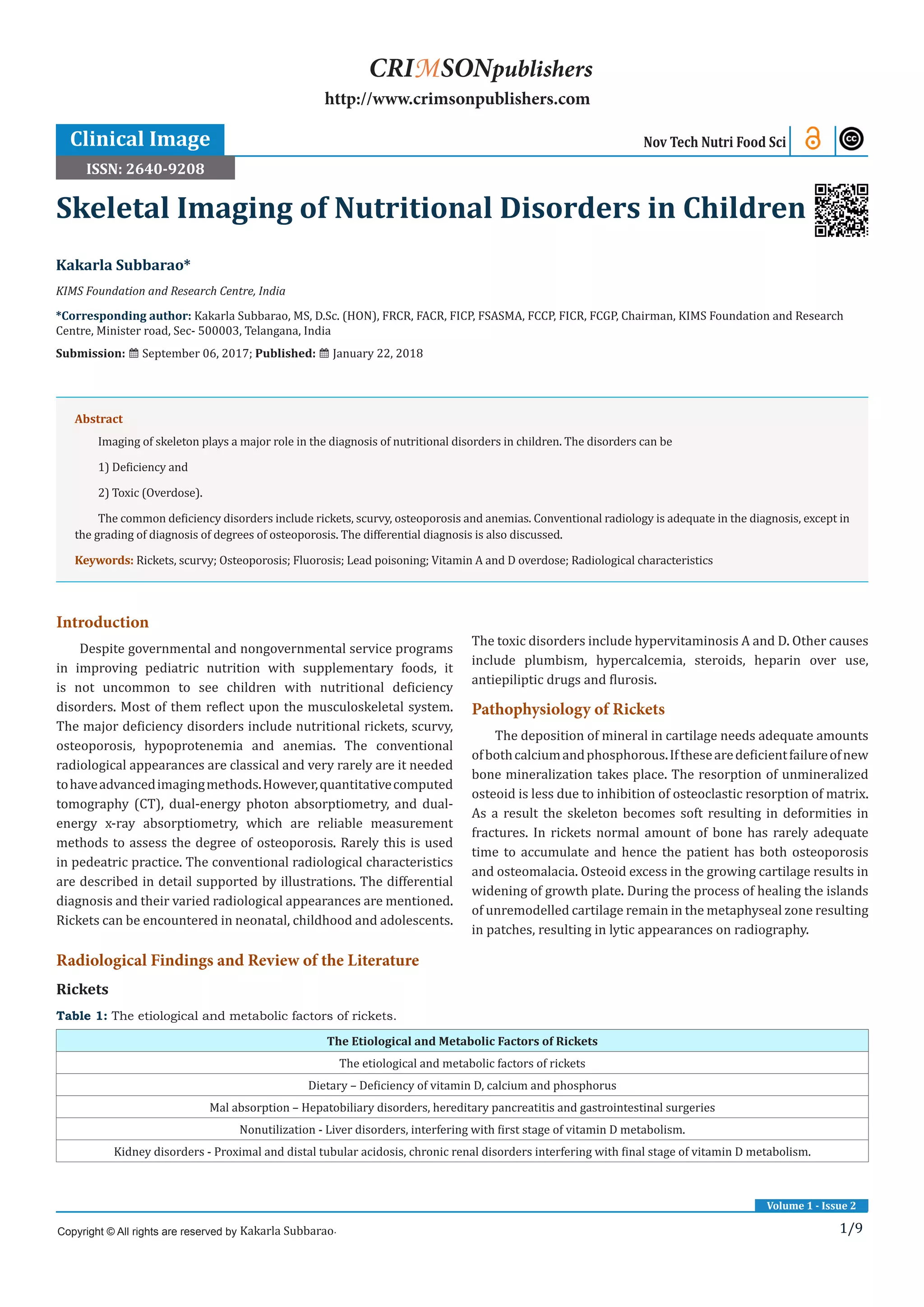 Skeletal Imaging of Nutritional Disorders in Children_Crimson ...
