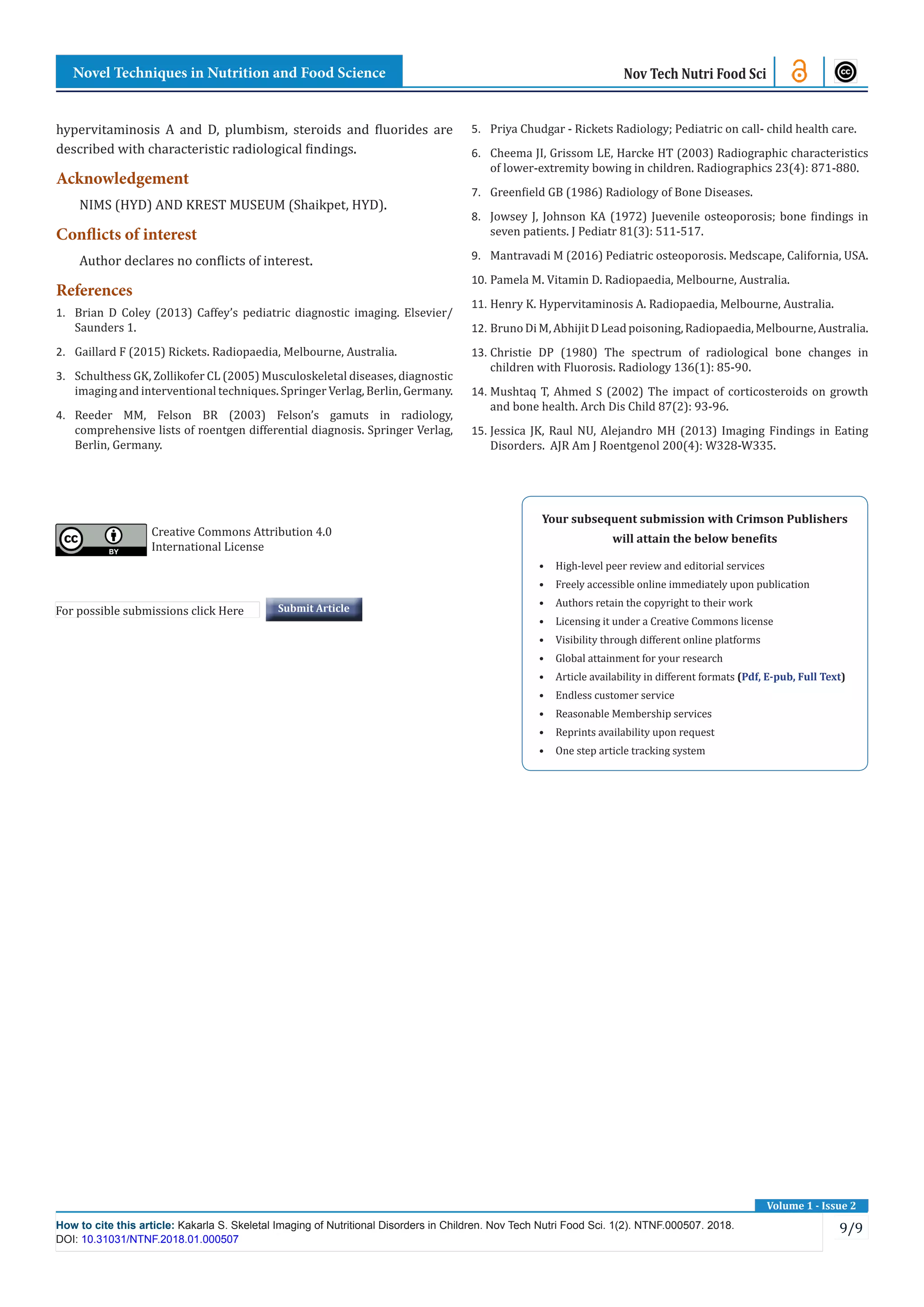 Skeletal Imaging of Nutritional Disorders in Children_Crimson Publishers | PDF