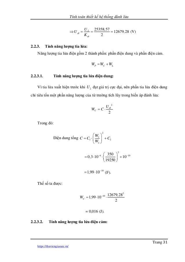 Đồ án Tính toán thiết kế hệ thống đánh lửa | PDF