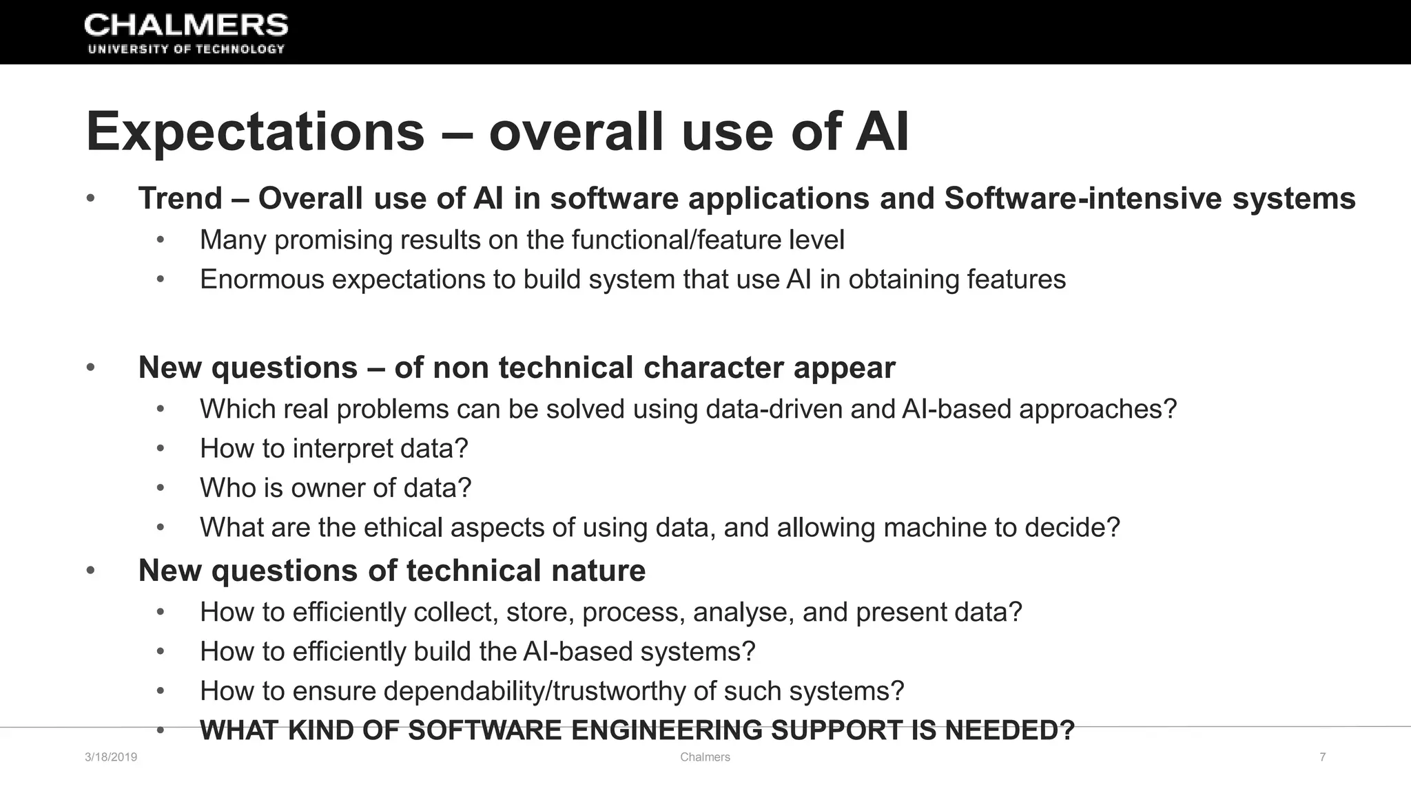 Software Engineering Challenges in building AI-based complex systems | PPT