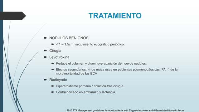 Diagnóstico y manejo del nódulo tiroideo | PPTX