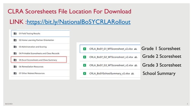 NTOT_CRLA-Scoresheets_19June23.pdf | Educational Assessment | Education