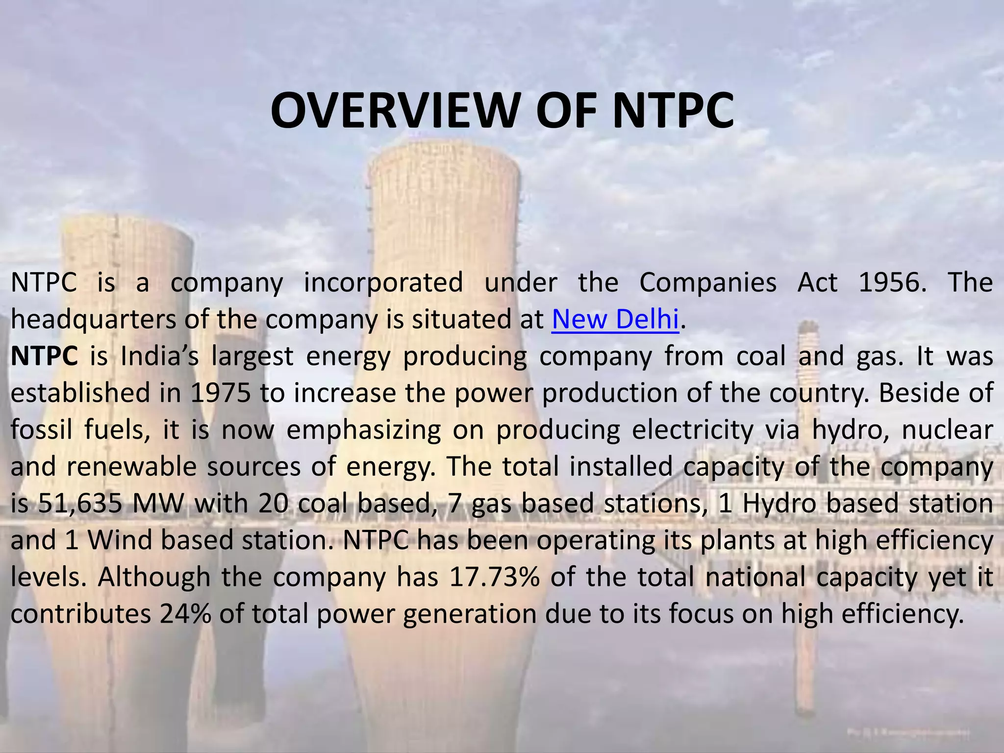 presentation on one month summer training at NTPC Dadri | PPTX