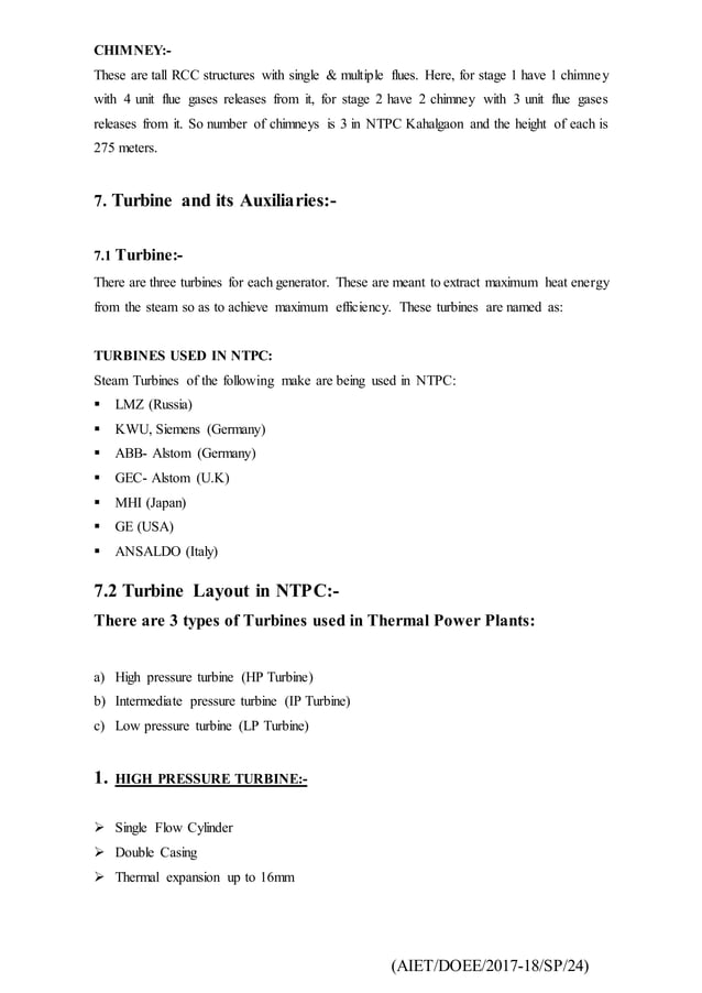 Ntpc KAHALGAON REPORT FILE | DOCX | Power and Energy Industry | Industries