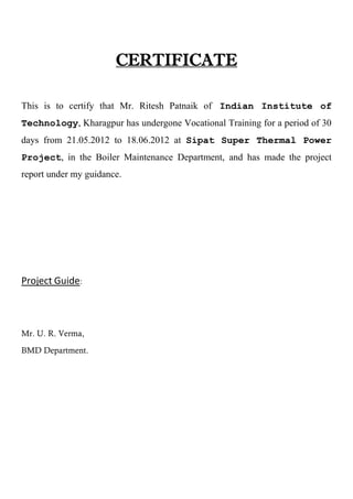 Ntpc (national thermal power corporation) sipat mechanical vocational ...
