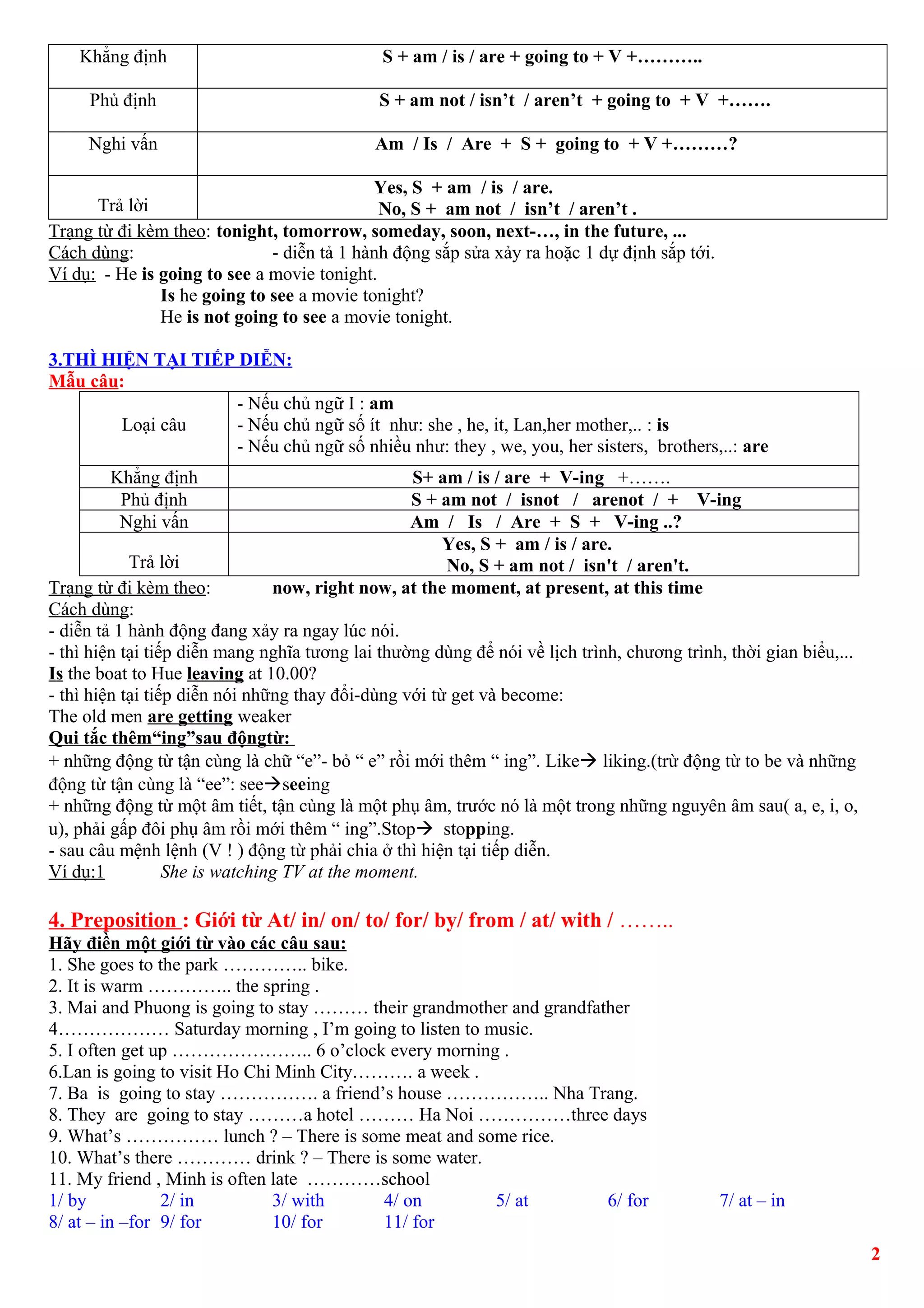 N tập hkii tiếng anh lớp 6 (with key) | PDF