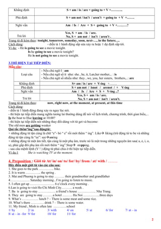 N tập hkii tiếng anh lớp 6 (with key) | PDF