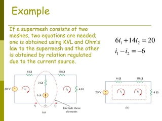 NETWORK THEORY MESH N SUPER MESH TOPIC REVIEW | PPT