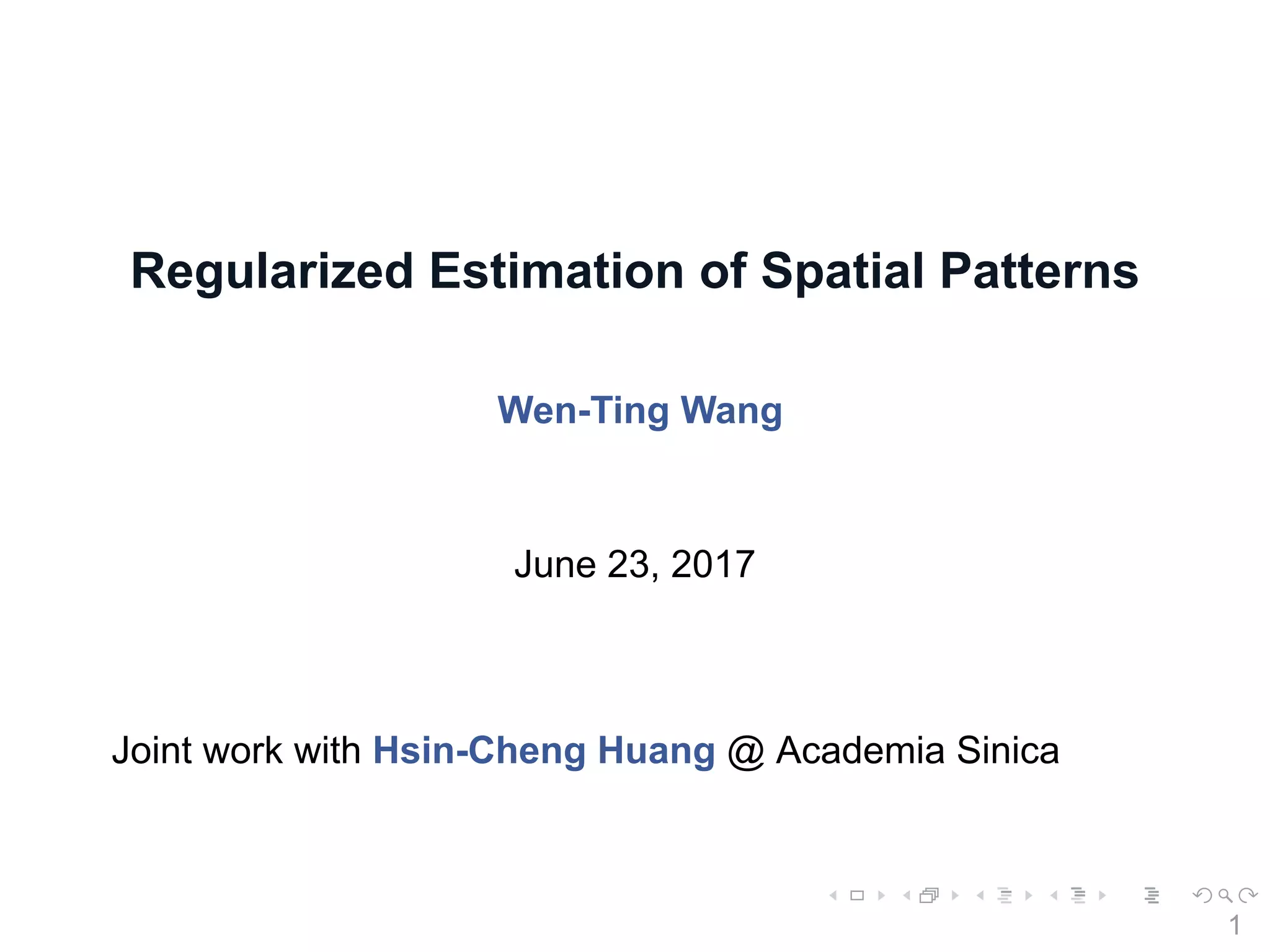 Regularized Estimation Of Spatial Patterns Pdf Geography Science