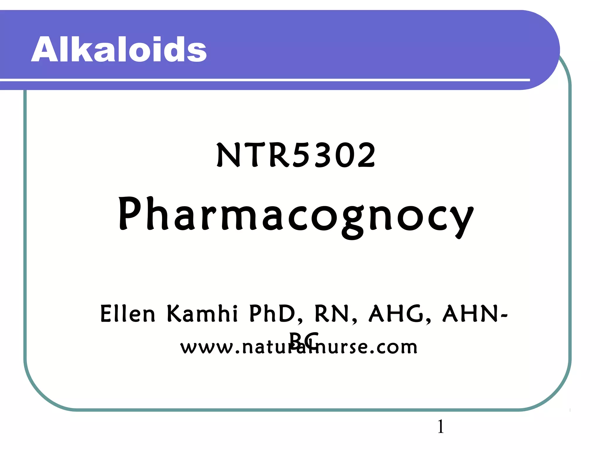 Alkaloids | PPT