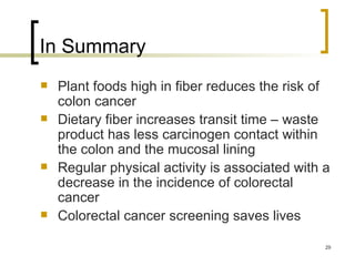 Fiber: It Does A Colon Good | PPT