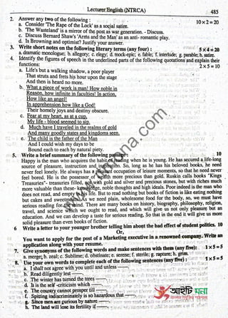 Ntrca english lecturer all written question and solution [www.itmona ...