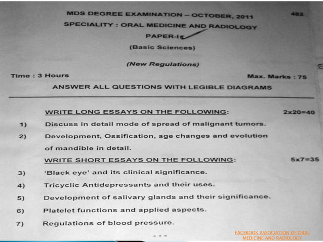 Ntr uhs mds question papers..... | PDF