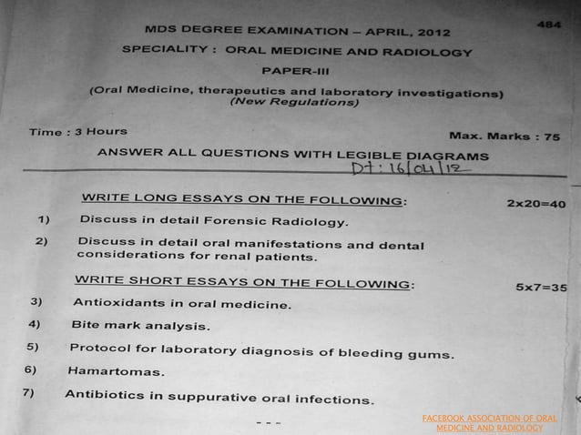 Ntr uhs mds question papers..... | PDF